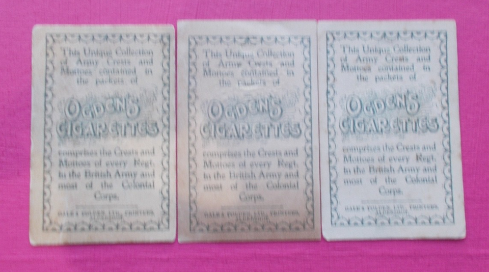cigarette cards OGDENS ARMY CRESTS AND MOTTOES 3/192 LOT J -IRISH ...