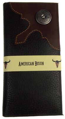 American Bison Rodeo Leather Wallet Shotgun Shell Concho Milled Cutout ...