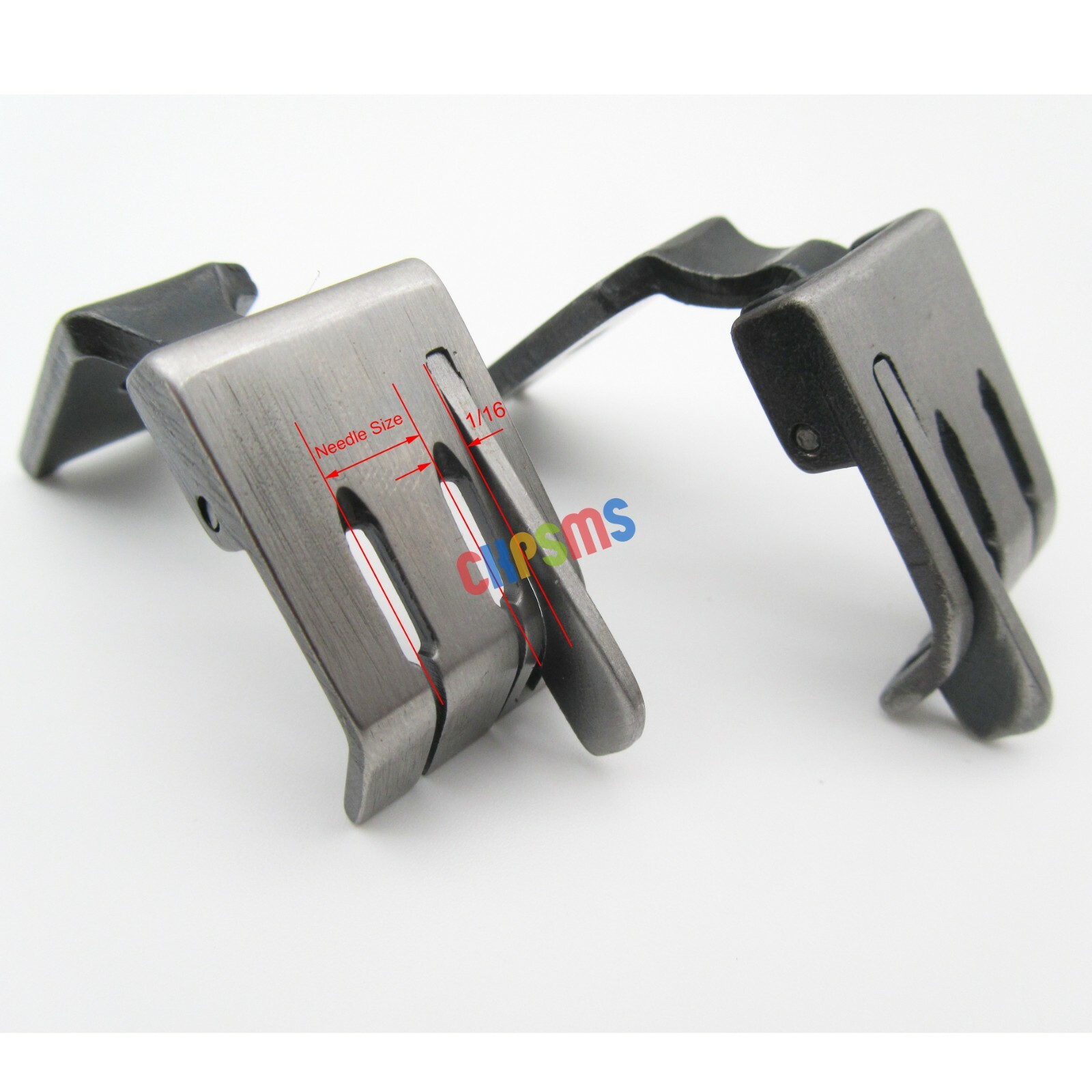 1SET Double Needle Presser Foot With Edge Guide FOR SINGER 112W and ...