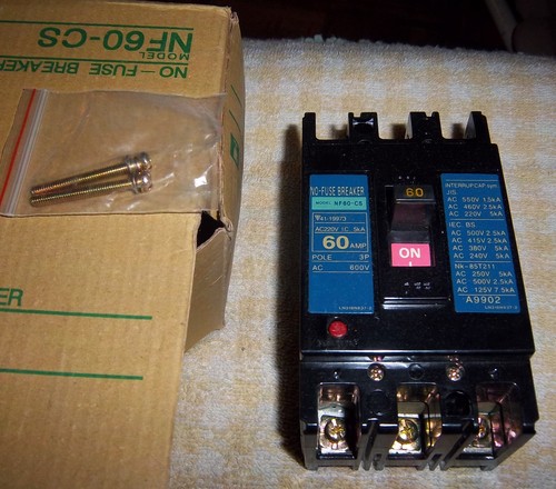 NEW Mitsubishi No-Fuse NF60-CS 60 AMP 600VAC 3 POLE Circuit Breaker | eBay