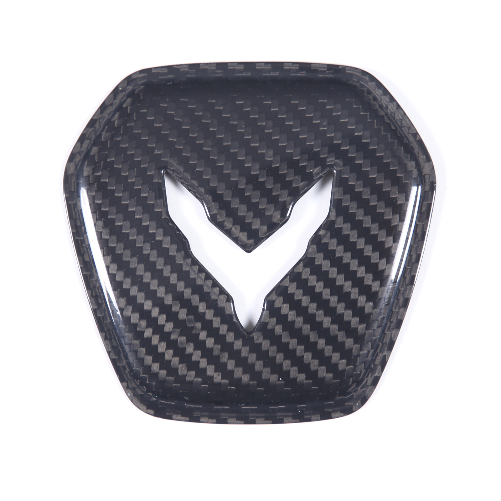 Real Carbon Fiber Steering Wheel Center Chrome Cover Trim Fits Corvette ...