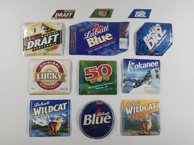 1990'S LABATTS BOTTLE BEER BOTTLE LABELS AND CAPS 9 DIFFERENT EACH PLUS ...
