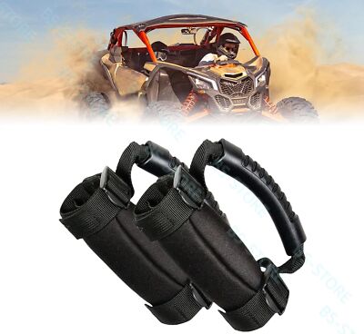 2Pcs(Black) UTV Roll Bar Grab Handles for UTV & ATVs Sports 2 Straps ...