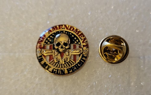 The 2nd Amendment Skull Lapel Pin With USA Flag | eBay