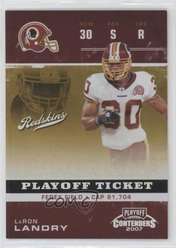 2007 Playoff Contenders Playoff Ticket /99 LaRon Landry #185 Rookie RC ...
