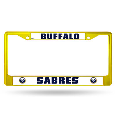 Buffalo Sabres NHL Yellow Painted Chrome Metal License Plate Frame | eBay