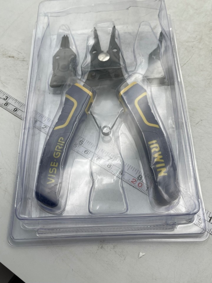 Irwin VISE-GRIP Snap Ring Pliers Set 3 Interchangeable Tips Retaining ...