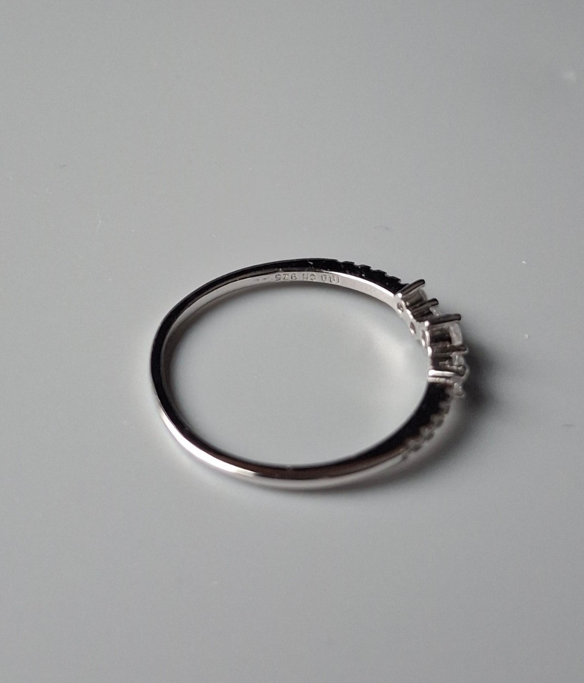 QVC Diamonique cz Sterling/Platinum clad Scattered Stone Stack Band ...