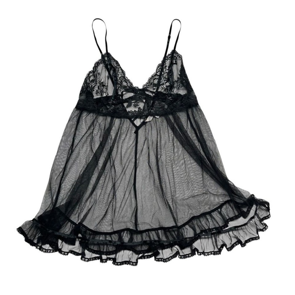 Victoria’s Secret Chemise Sheer Babydoll Nightie Slip Lace Trim XS | eBay