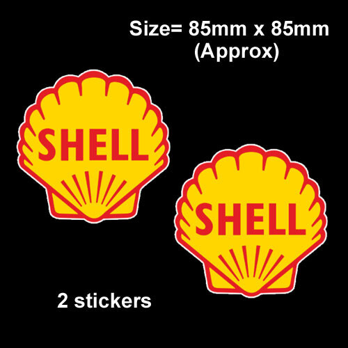 SHELL OIL RETRO STICKERS SHELL GASOLINE DECALS VINTAGE SHELL OIL PAIR 8 ...