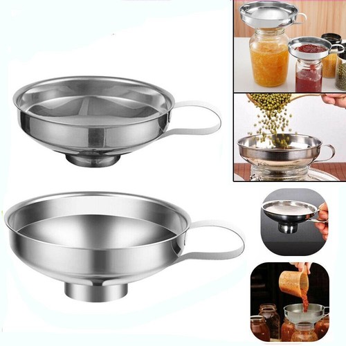 Wide Mouth Kitchen Funnel Stainless Steel Large Opening Funnel New Jam ...