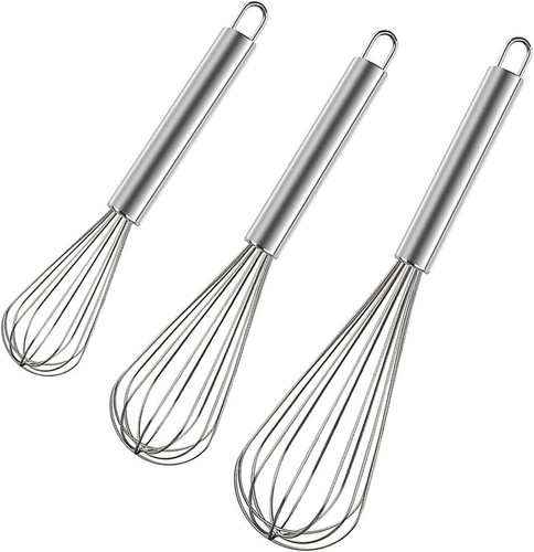 3 Pcs Stainless Steel Whisk Kitchen Utensil Wisk For Blending and ...