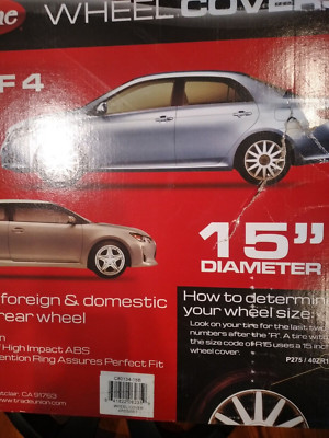 🚗 NEW Set of 4 Black R15 Tire & Wheels Snap On Hub Caps 15" Wheel Cover ...