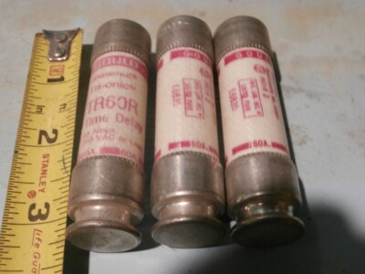 Lot Of 3 GOULD TR60R Time Delay 60Amp 250VAC Fuses | eBay