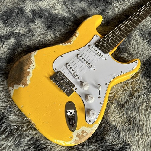 In Stock Aged Handed Relics Old ST Yellow Electric Guitar Shipping ...