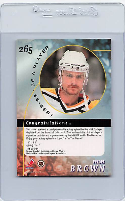 1998/99 Be A Player #265 Rob Brown Penguins Signed Auto *G6952 | eBay