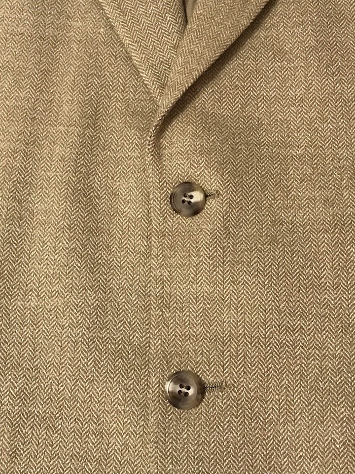 Jos A Bank Executive Collection Gordon Blazer Sz 44L Herringbone Wool ...