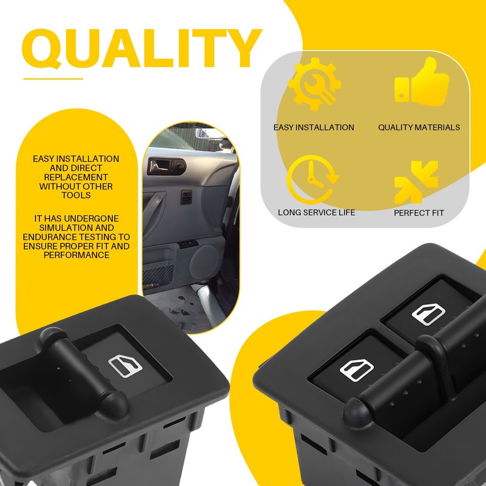 2x Left Driver Power Window Control Switch For 1998-2010 Volkswagen VW ...