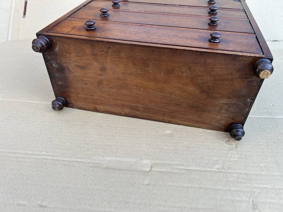 Antique Small Miniature Apprentice Piece Mahogany Wooden Chest Of ...