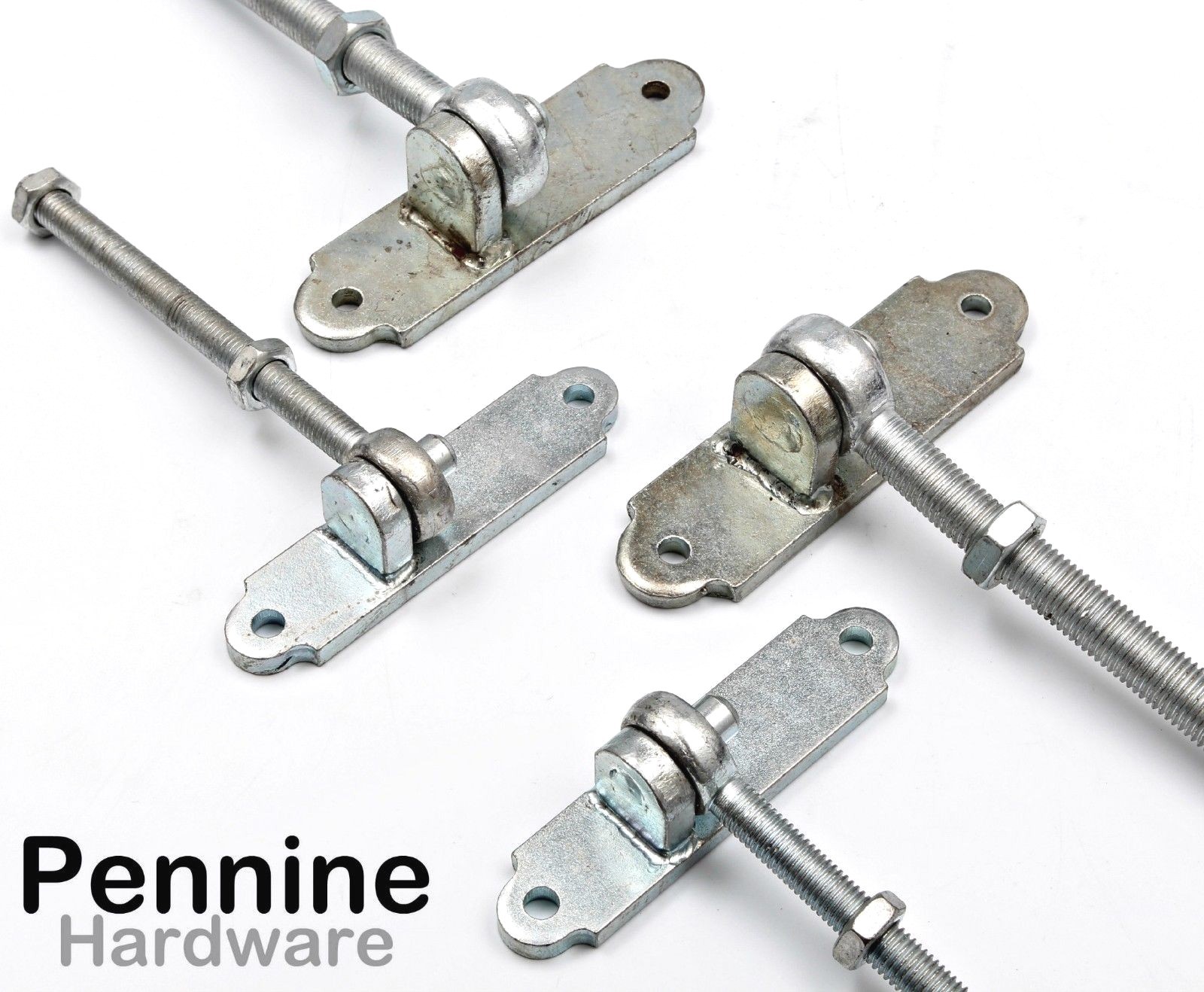 1 PAIR Gate Hinge Pins on SHAPED Back Plate 12 & 16mm Dia Pins Gates ...