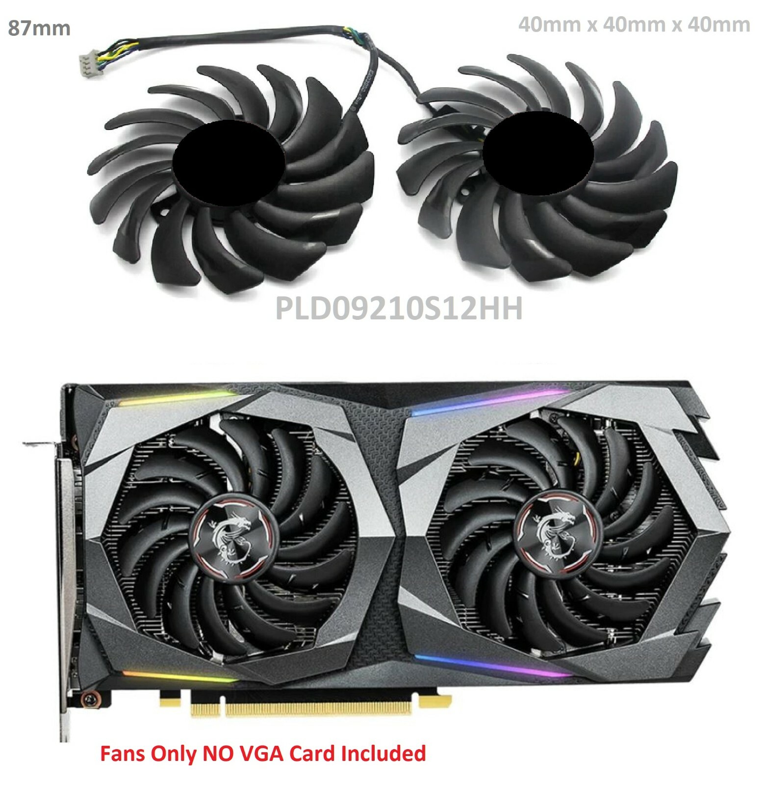 Fan For MSI GTX 1660 1650 1660Ti Super GAMING X GPU Cards Fans ...