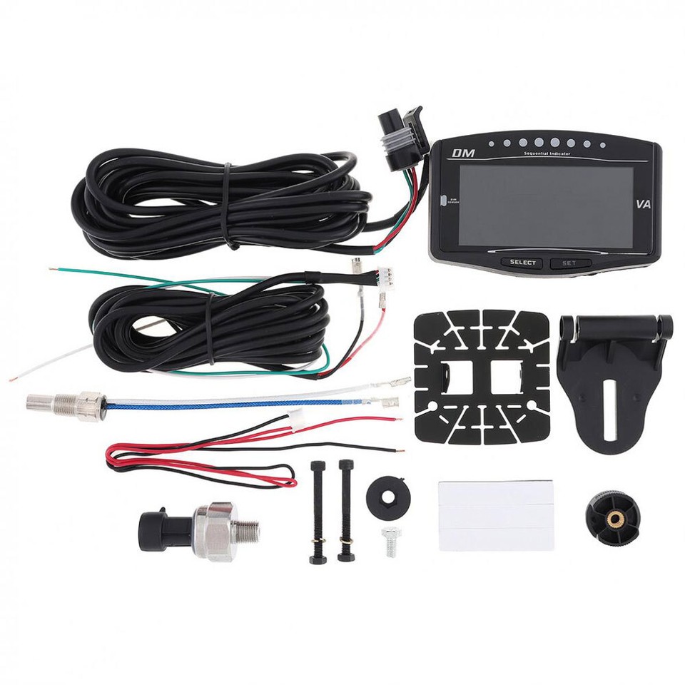 5 IN 1 LCD Digital Gauge Tacho/Fuel/Oil Pressure/Water Temp/Volt Gauge ...