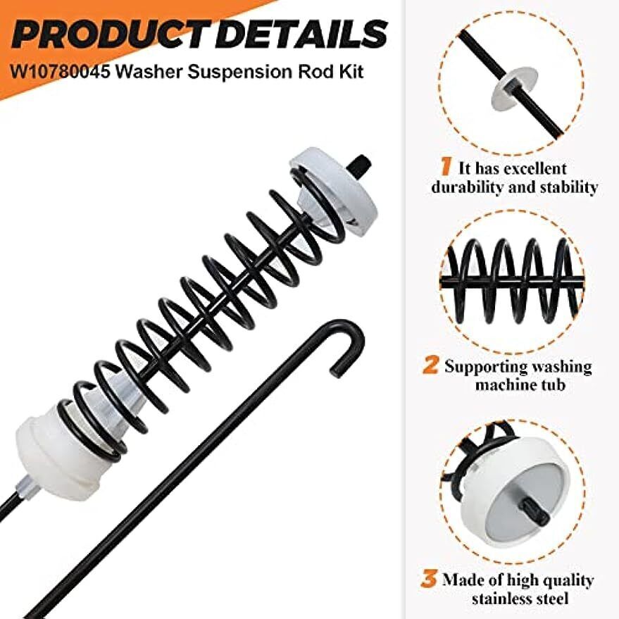 4 NEW Washer Suspension Rods Kit For NTW4516FW1 NTW4516FW2 NTW4516FW3 ...