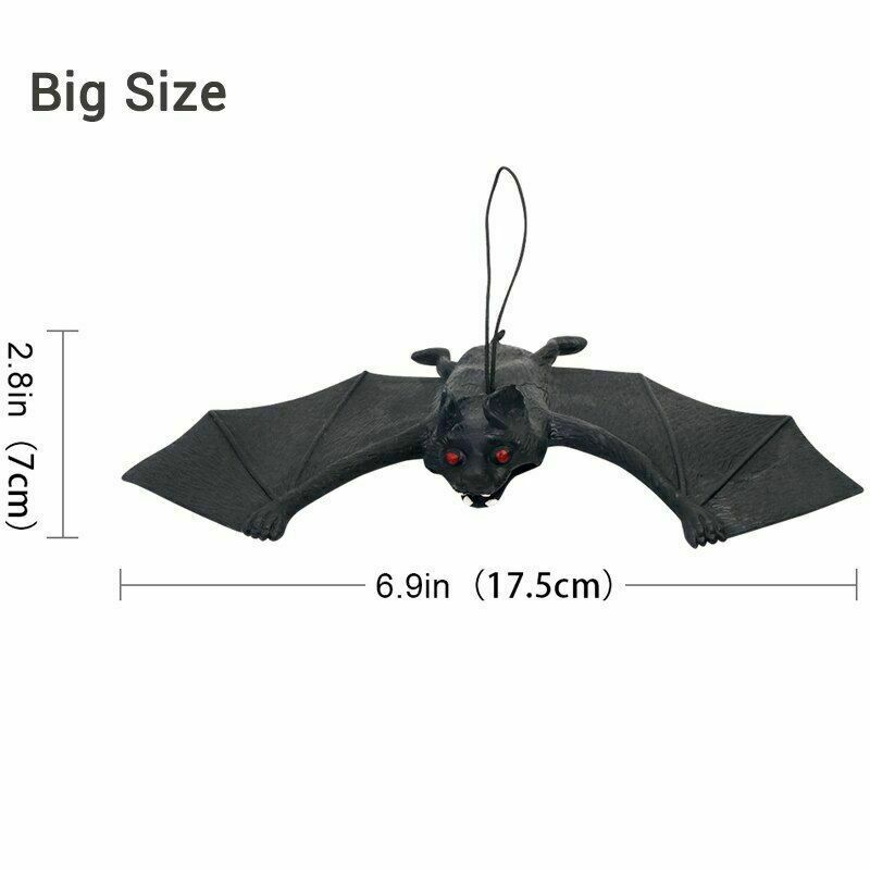 2pcs Halloween Hanging Rubber Bats Realistic Spooky Vampire Bat For ...
