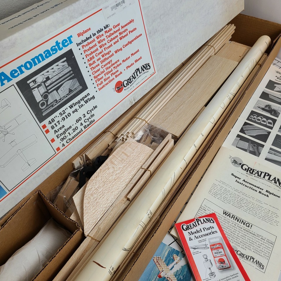VTG Great Planes SUPER AEROMASTER R/C Model Kit 52" Span .60-1.20 ...