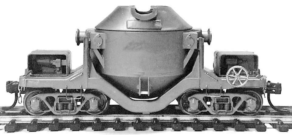 POLLOCK 75 TON KLING HOT METAL LADLE CAR - STEEL MILL CAR HO Scale KIT ...