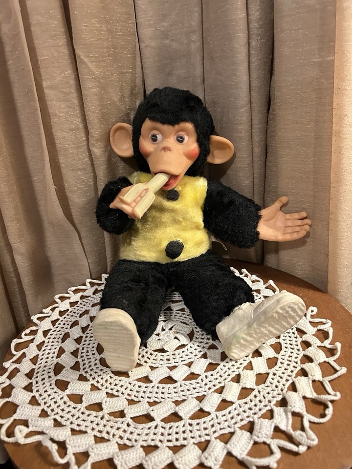 Vintage Zippy Monkey Mr Bim Zip Plush Banana Toy Rubber Face Doll | eBay