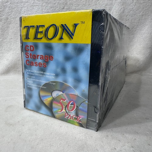 Teon CD DVD Slim Storage Cases 50 Pack New In Box Jewel Case Holders ...