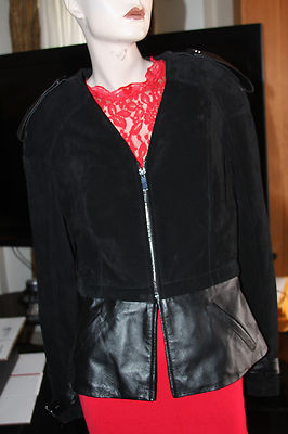 bebe KATE DROP SHOULDER LEATHER JACKET SIZE M | eBay