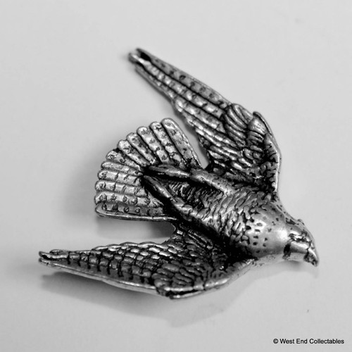 Stooping Hawk Pewter Pin Brooch -British Hand Crafted- Raptor Bird Prey ...