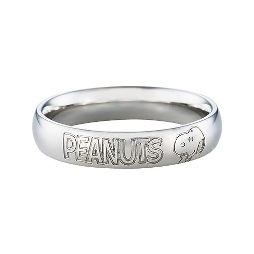 White Clover Snoopy PEANUTS Unisex Ring Surgical Stainless Steel, Size ...