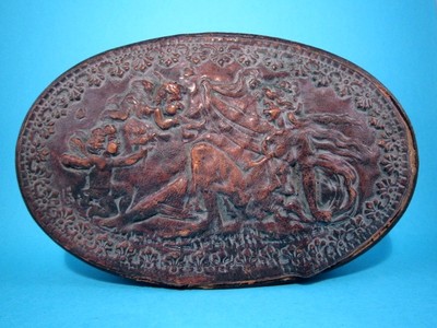 OLD VINTAGE ROMAN STYLE REAL LEATHER JEWELRY BOX!!! | eBay