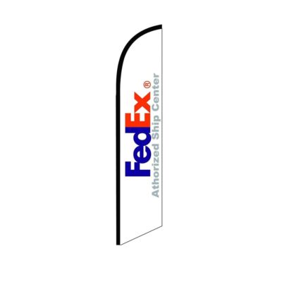 FedEx Ship Center White Swooper Flutter Feather Flag | 3ft W x 11.5ft ...