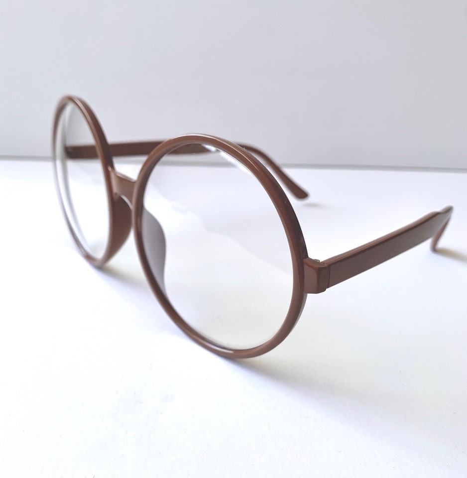 Oversized Glossy Round Circle Clear XL BOHO Huge Glasses Eyeglasses ...