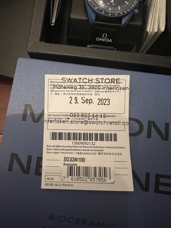 NIB Omega x Swtach MoonSwatch Mission to Neptune Men's Ceramic Watch ...