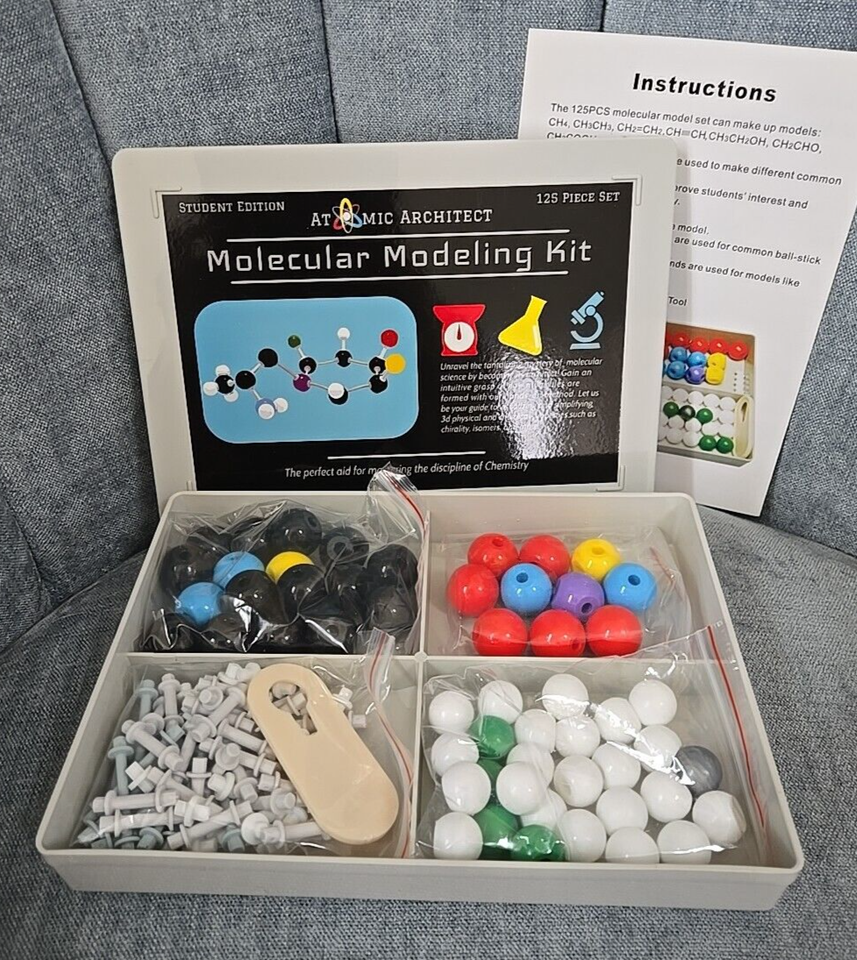 Atomic Architect Chymist Molecular Modeling Kit 125 Piece Set Student ...