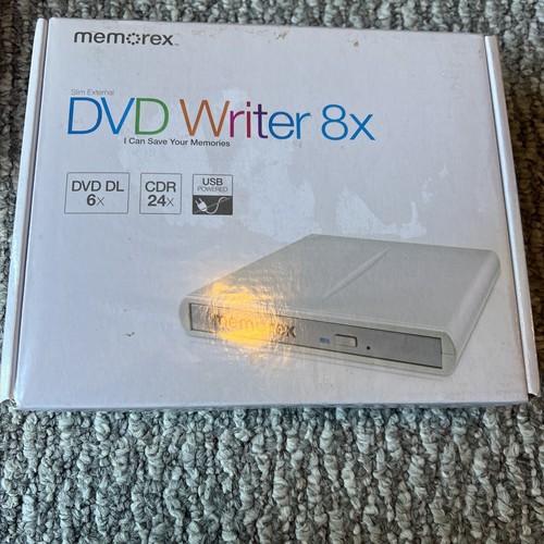 NEW Sealed Memorex Slim External USB DVD Writer 8x CD 24X Disc Recorder ...