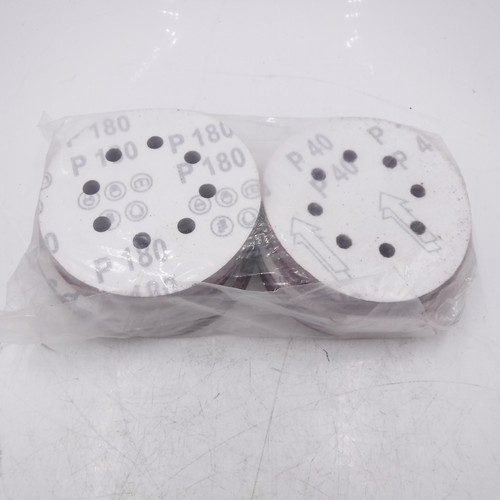 140 Pack 5" 8 Hole Sanding Discs Hook Sand Paper Assortment P40 P180 ...