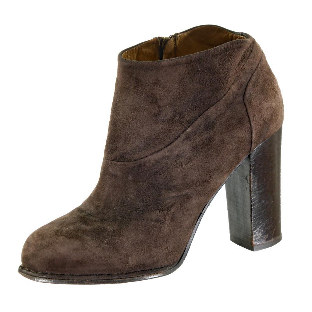 ALBERTO FERMANI Ankle Boots Booties Dark Brown Suede Sz. 38 EU 7.5 US ...