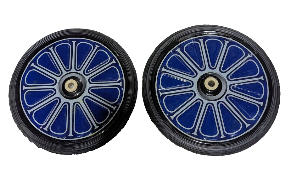 Pedal Car Steel Wheels Rubber Tires Set of 4 Blue Steam Train Spoke ...