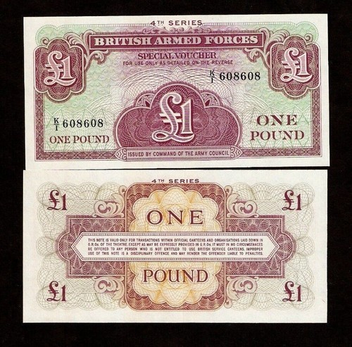 Great Britain £1 POUND P-M36 1962 Military BRITISH ARMED FORCE UNC ...
