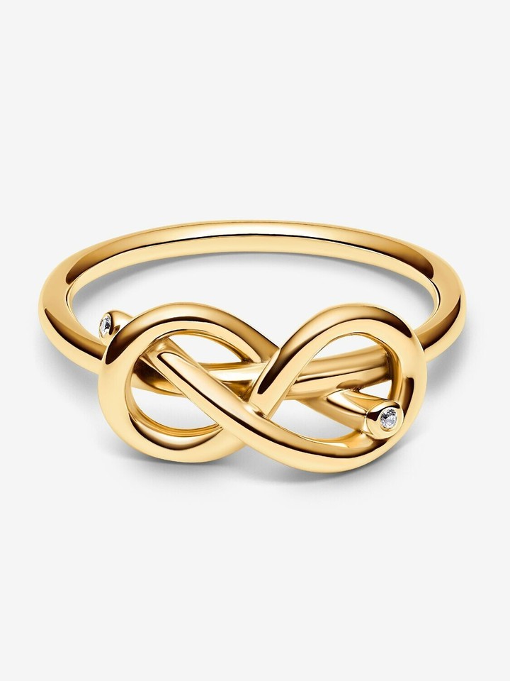 *BRAND NEW* Pandora 14k Gold Plated Hand Finished Infinity Knot Ring ...