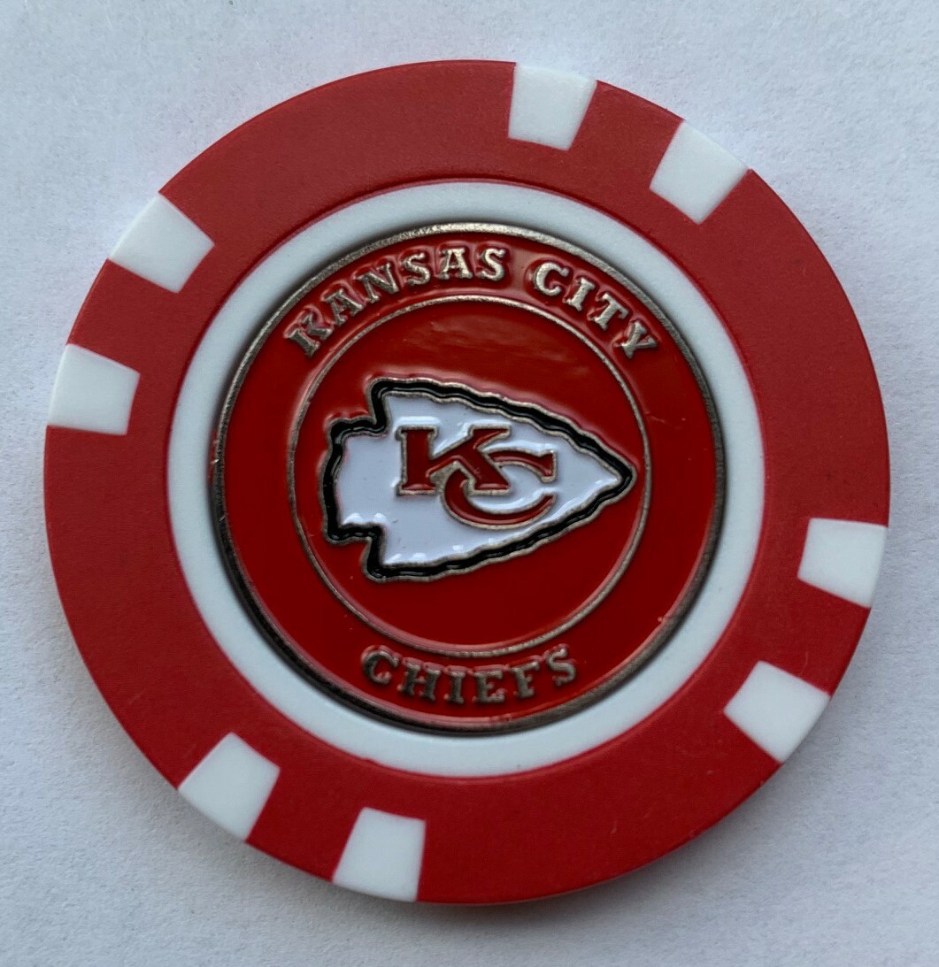 NFL Kansas City Chiefs Magnetic Poker Chip removable Golf Ball Marker ...