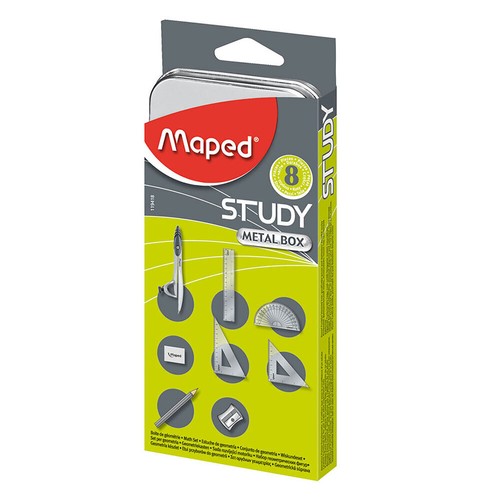 8pc Maped Mathematical Instruments Study Set School Ruler/Pencil w ...