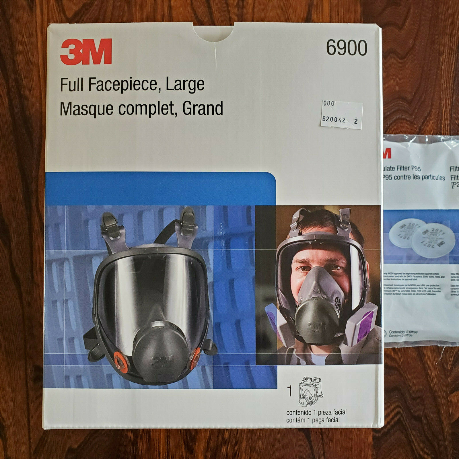 3M 6900 Full Facepiece Reusable Respirator Large WITH 3M 2071 Filters ...