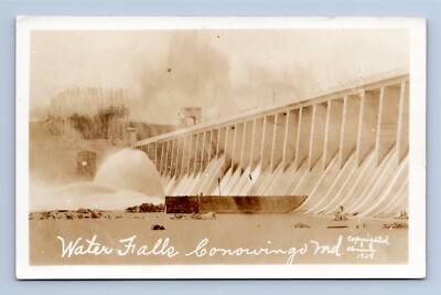 1929 Water Falls Conowingo Dam Maryland Real Photo Postcard RPPC ...